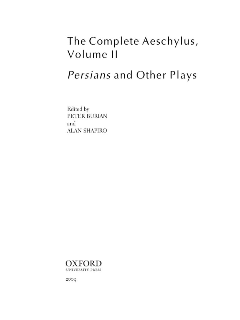 Aeschylus: Volume II - Persians & Plays | PDF | Aeschylus