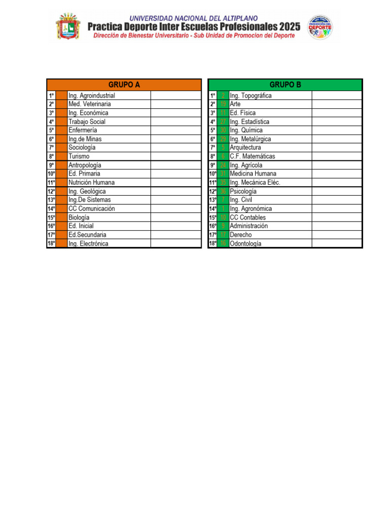 Sorteo Llaves y Programacion - Relampago Practica Deporte Una 2025 | PDF
