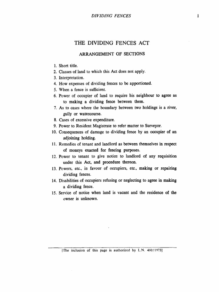 The Dividing Fences Act | PDF | Leasehold Estate | Landlord