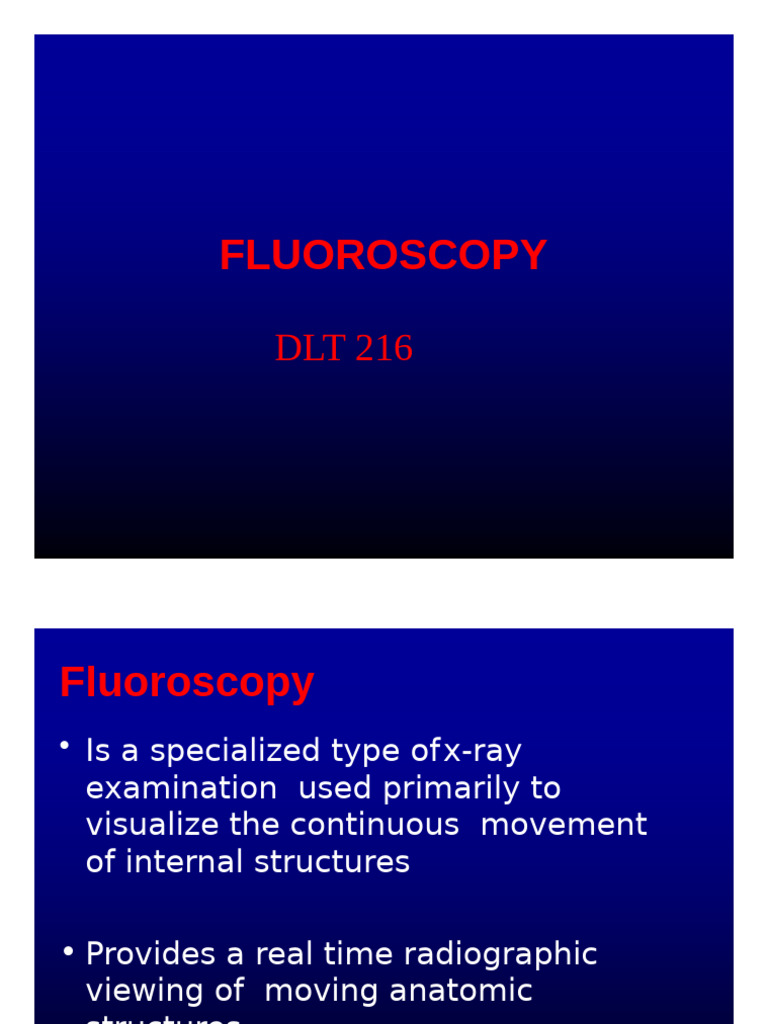 Microsoft PowerPoint - FLUOROSCOPY-2016 | PDF