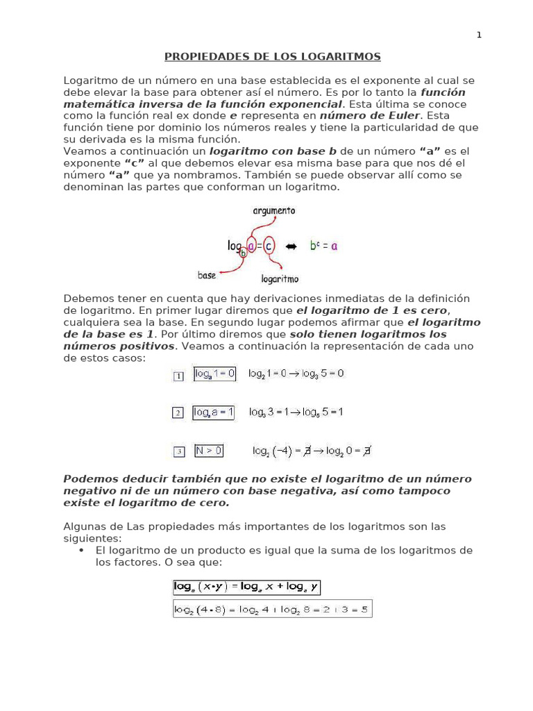 Propiedades Esenciales de los Logaritmos | PDF