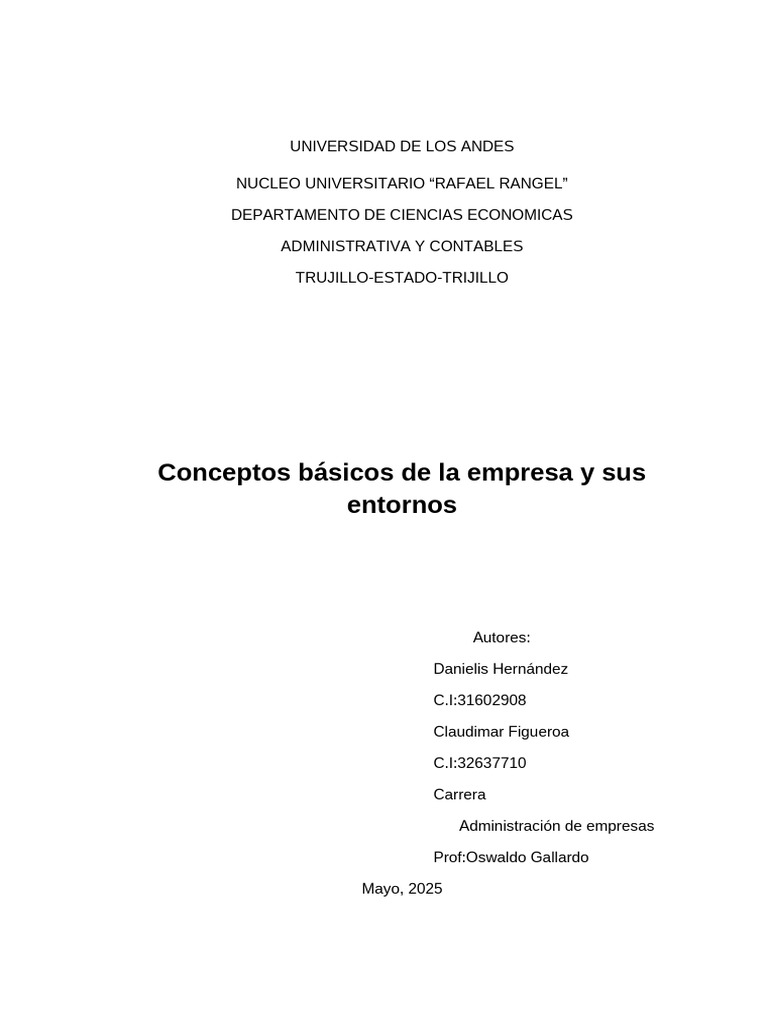 Conceptos Básicos de La Empresa y Sus Entornos | PDF | Iniciativa empresarial | Business