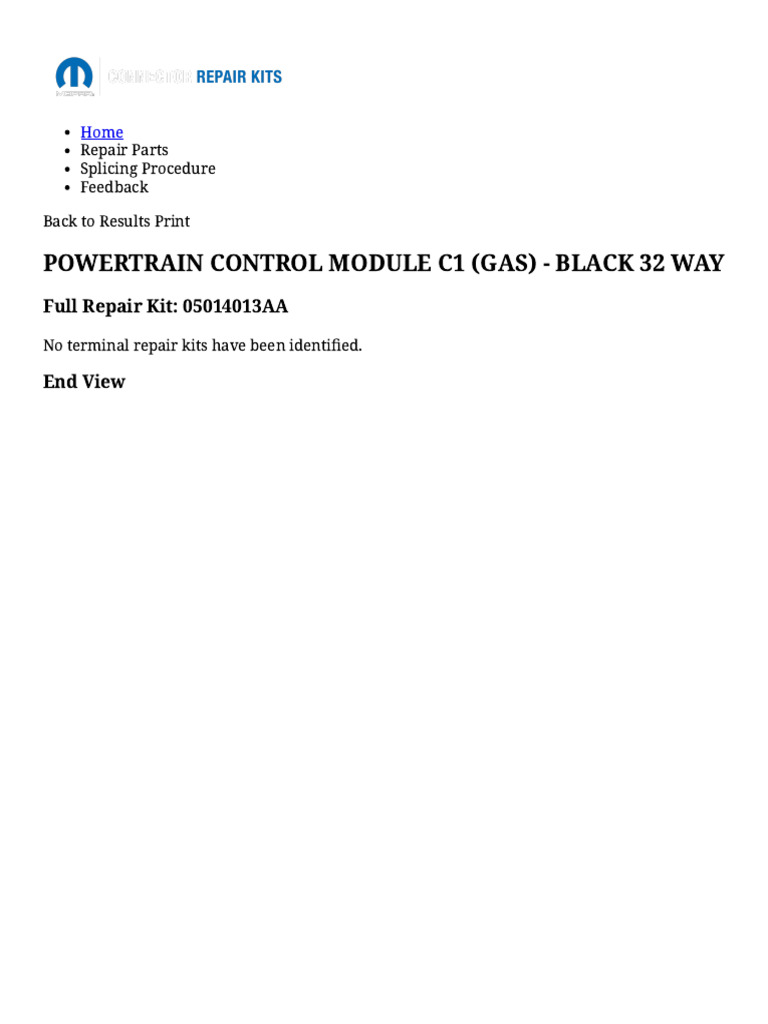 c1 of PCM Mopar Connection Repair Kit | PDF | Chrysler | Luxury Motor ...