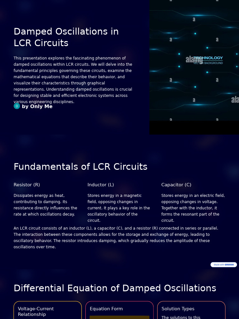 Damped Oscillations in LCR Circuits | PDF | Damping | Oscillation