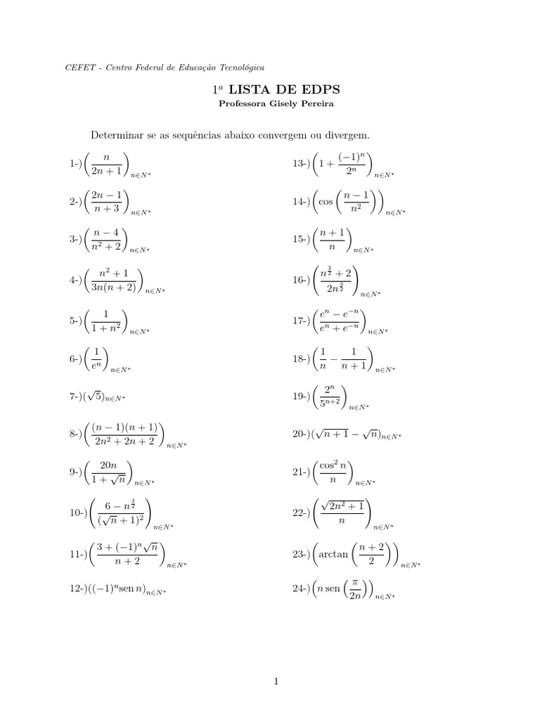 Edps - Lista 1 | PDF