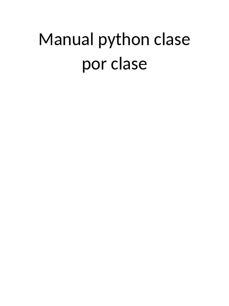 Manual Python Clase Por Clase | PDF | Objeto (informática) | Python ...