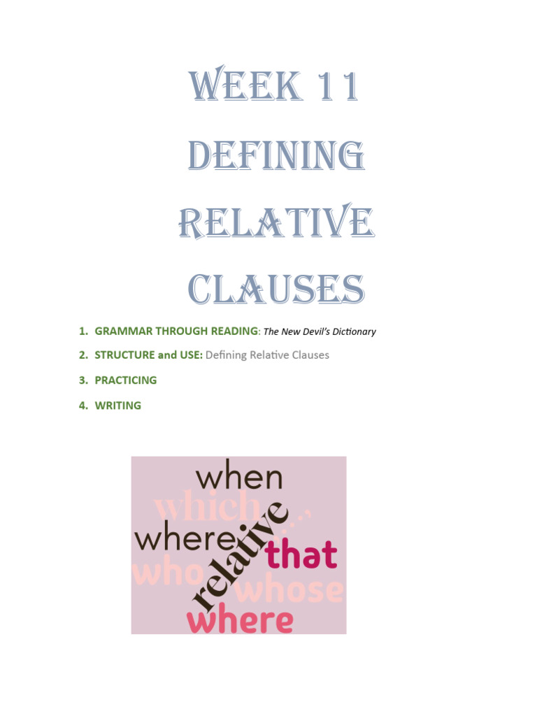 T2 In-House Extra - Relative Clauses | PDF | Clause | Subject (Grammar)