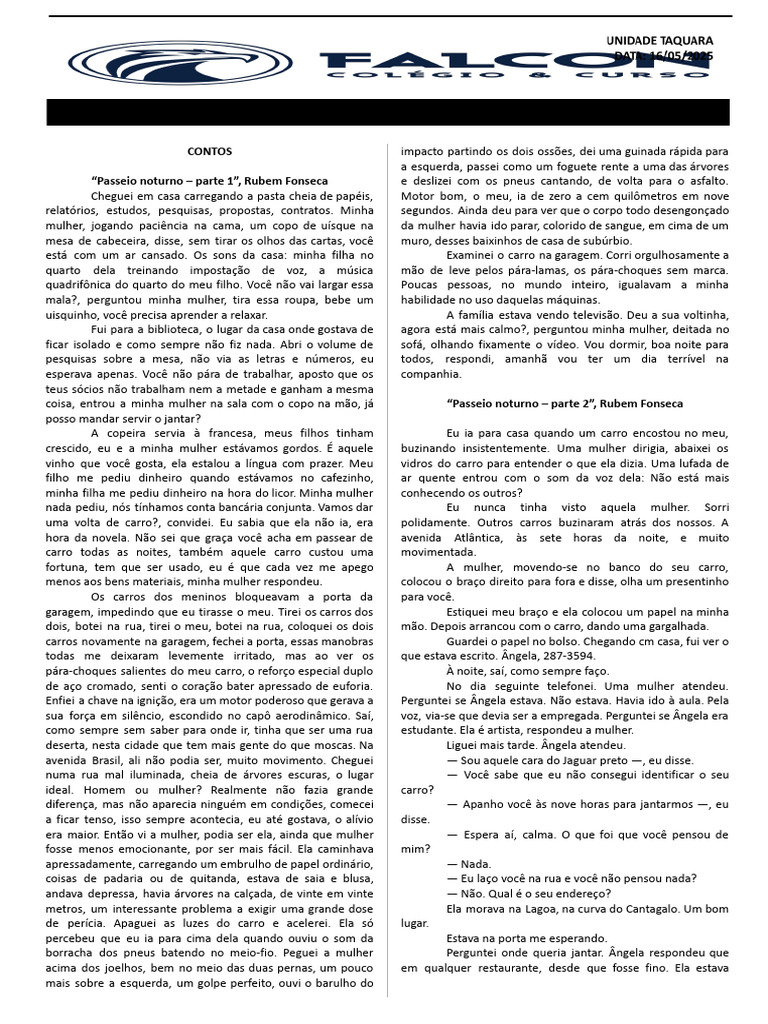 1º Ano - Conto | PDF | Cavalos