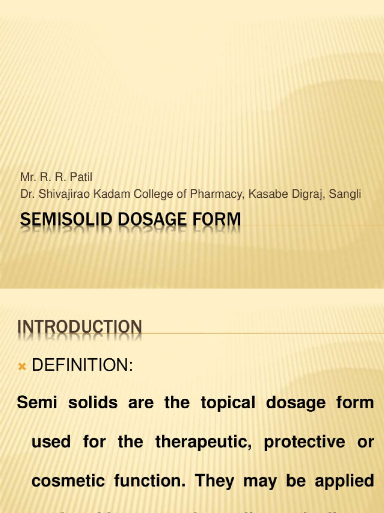Semi Solid Dosage Form | PDF