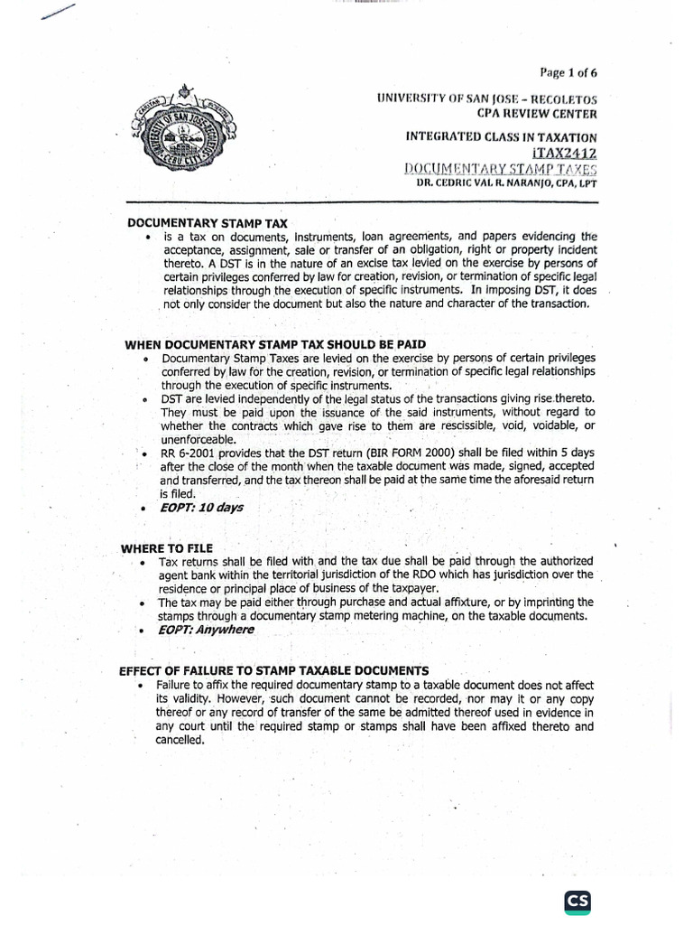 QUIZ 4 - Documentary Stamp Tax | PDF