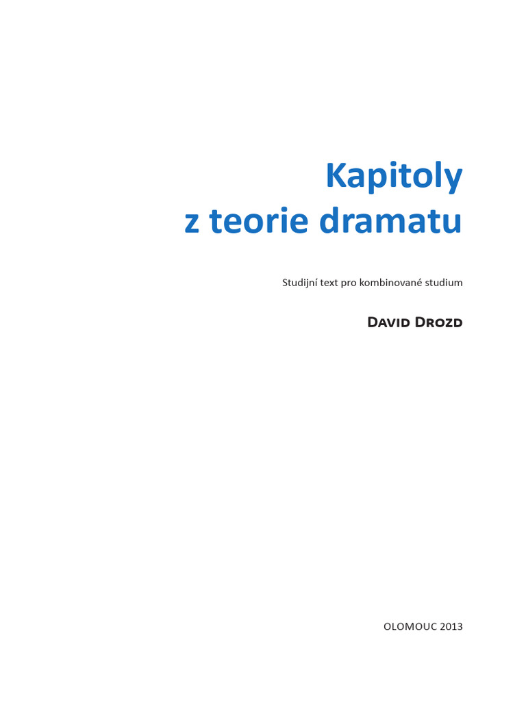 Drozd Kapitoly Z Teorie Dramatu | PDF