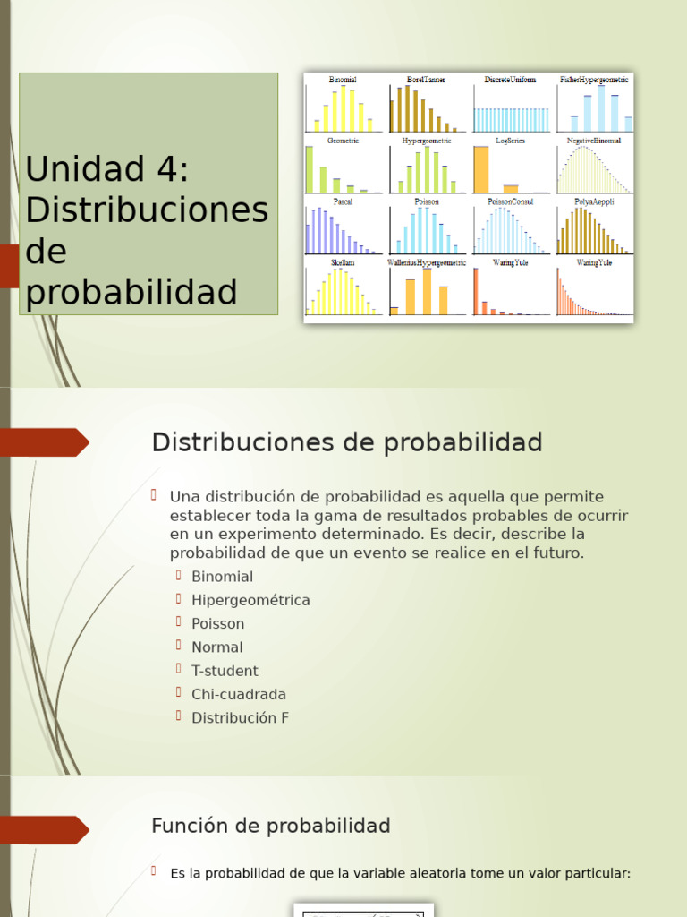 Unidad 4 Distribuciones Te Probabilidad-1 | PDF | Teoría de ...