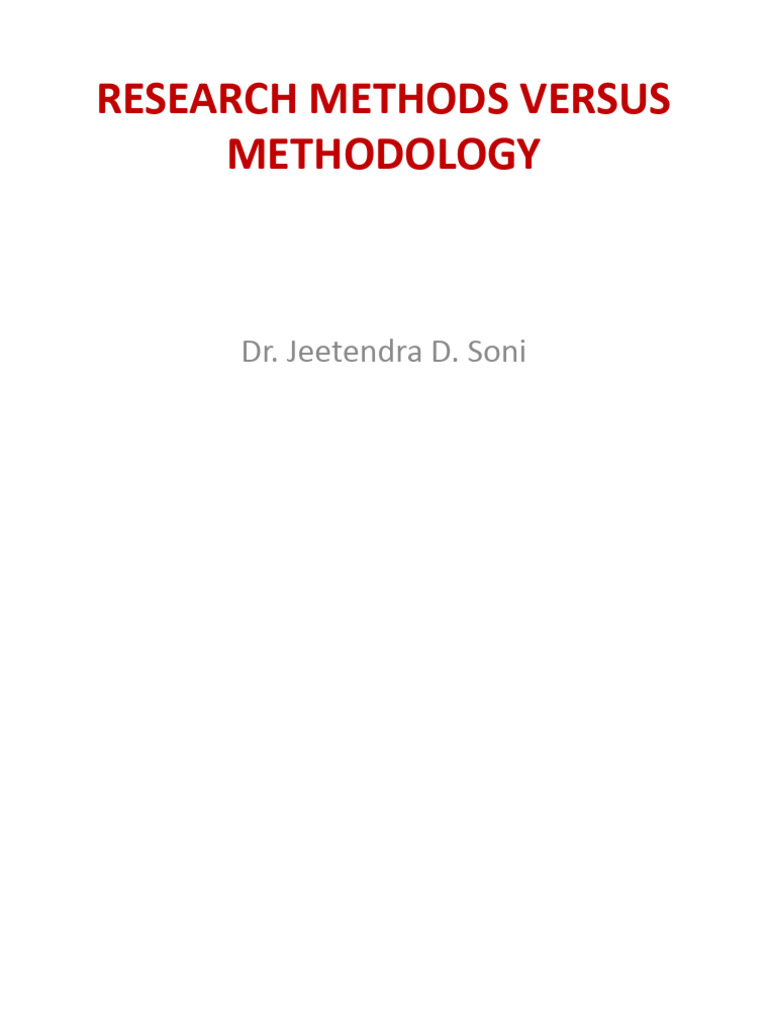 Research Methods Versus Methodology | PDF | Methodology | Survey ...