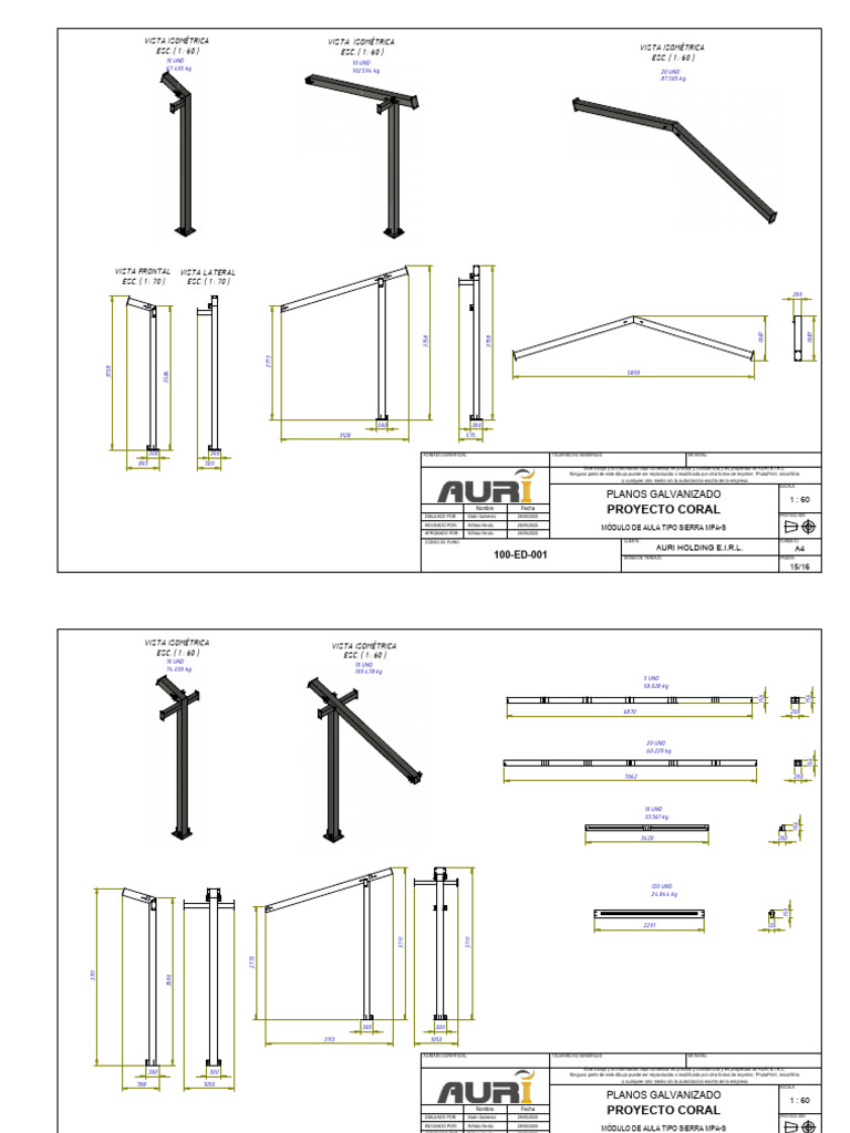 Plano Galvanizado v2 | PDF | Dibujo técnico | Infografia