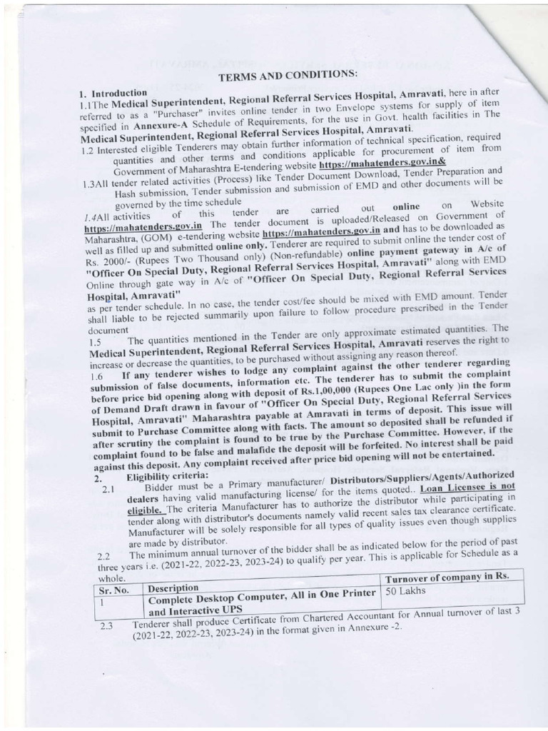 Tender Documents | PDF