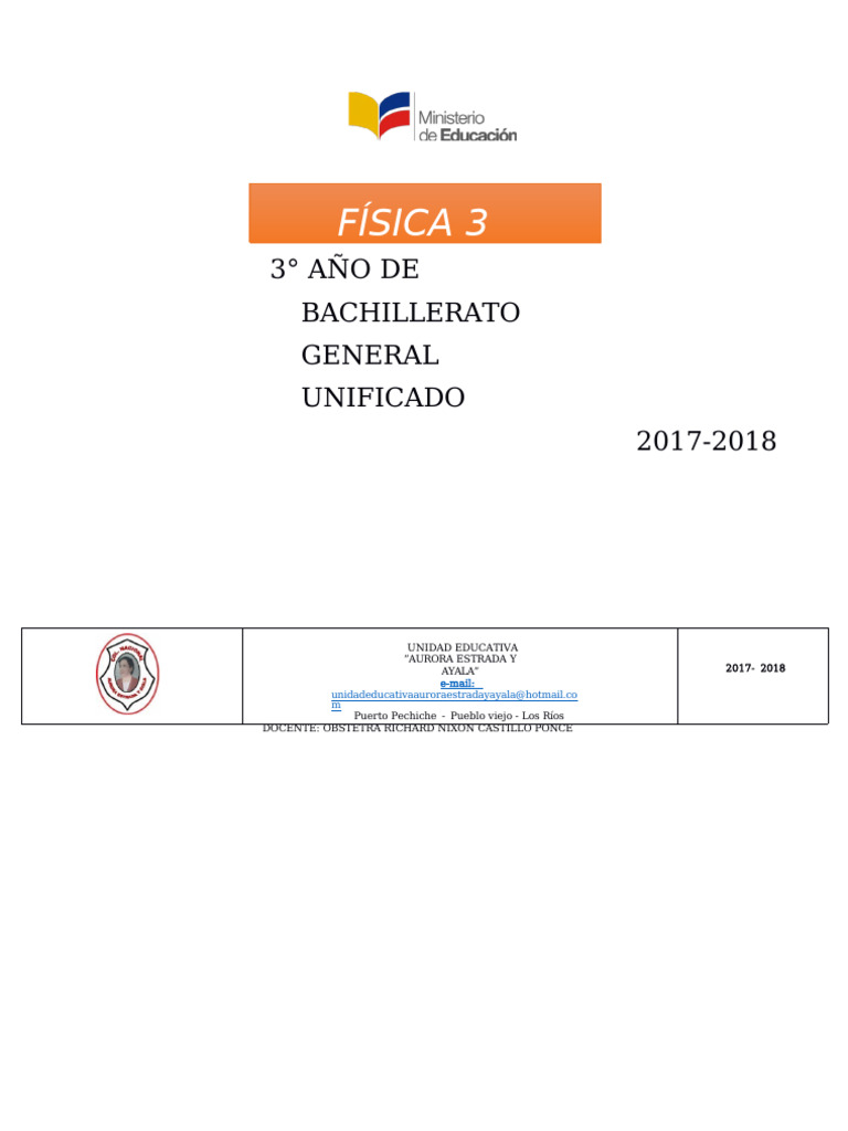 Pca Pud Micro Fisica 3ero Bgu | PDF | Las leyes del movimiento de ...