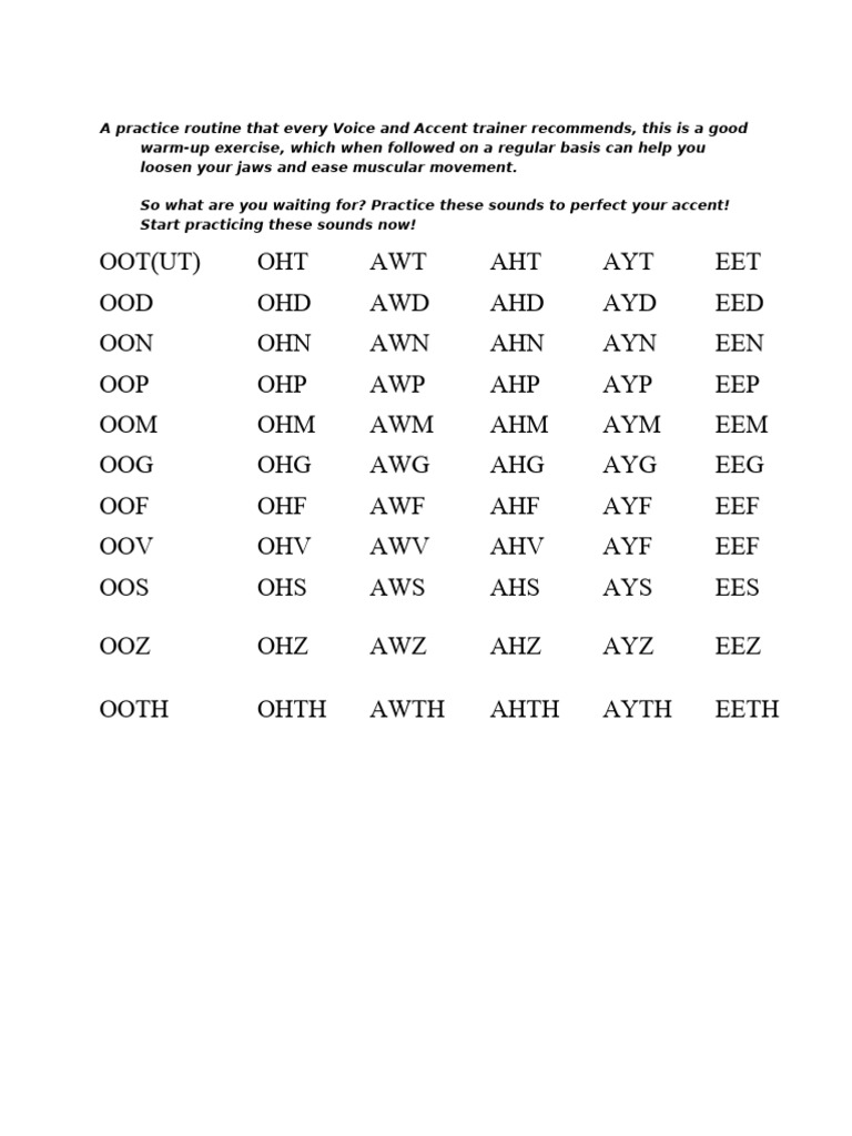 Cicely Berry Voice Warm-Up Exercises | PDF