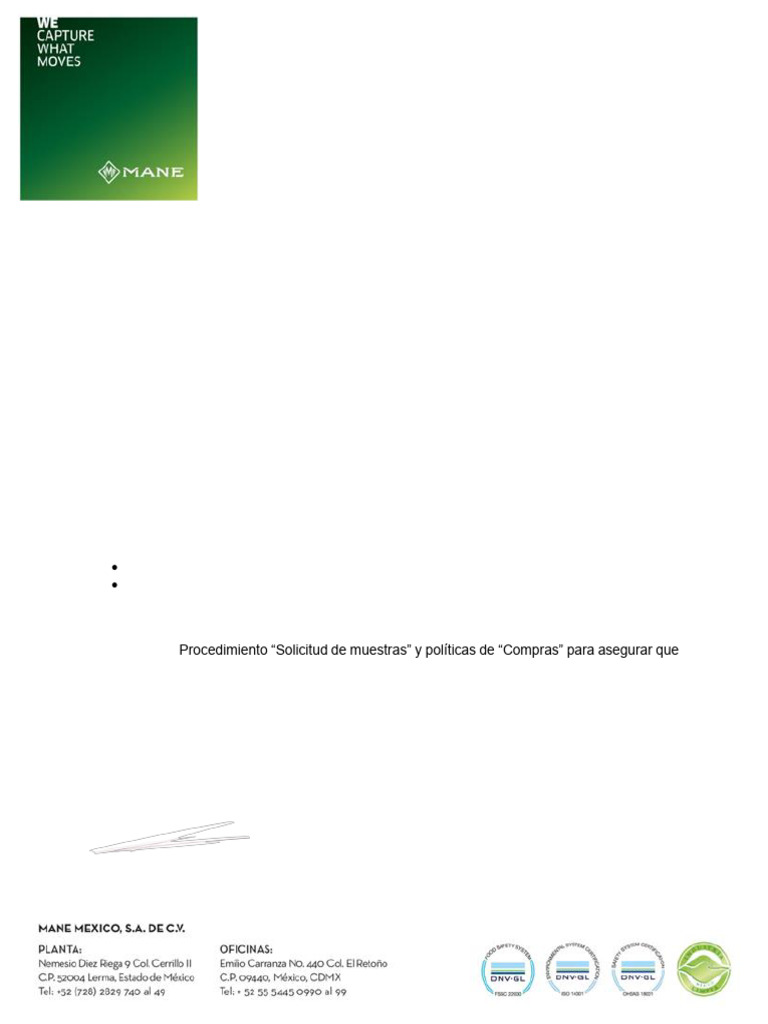 Controles de Fraude Alimentario en MANE México | PDF