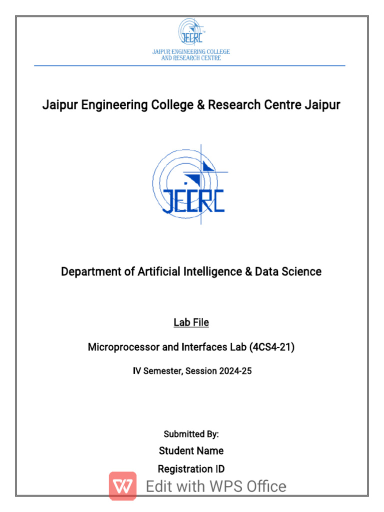 Microprocessor and Interfaces Lab 4CS4-21 Programs | PDF | Electric Motor | Assembly Language