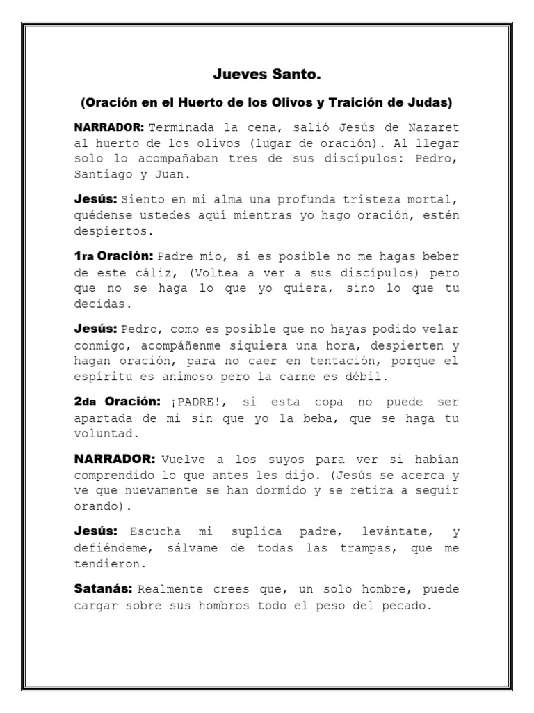 Jueves Santo | PDF | Jesús | Oración