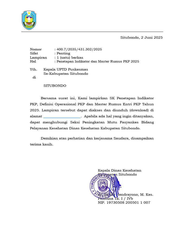 Surat SK Dan Do PKP 2025 Terbaru | PDF