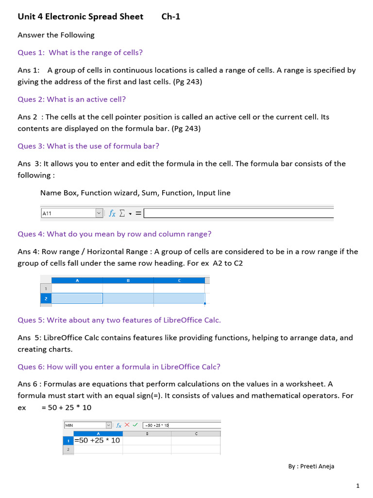 Unit 4 Electronic Spread Sheet Ch-1!2!250522 - 174517 | PDF