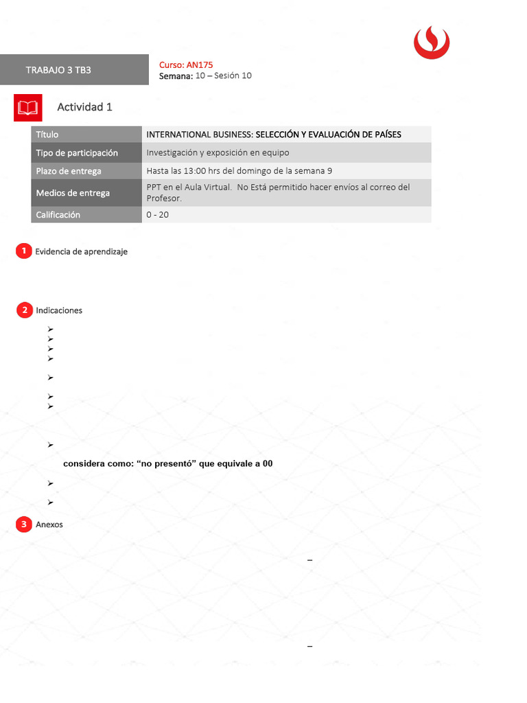 Trabajo 3 Tb3 An175 International Business | PDF