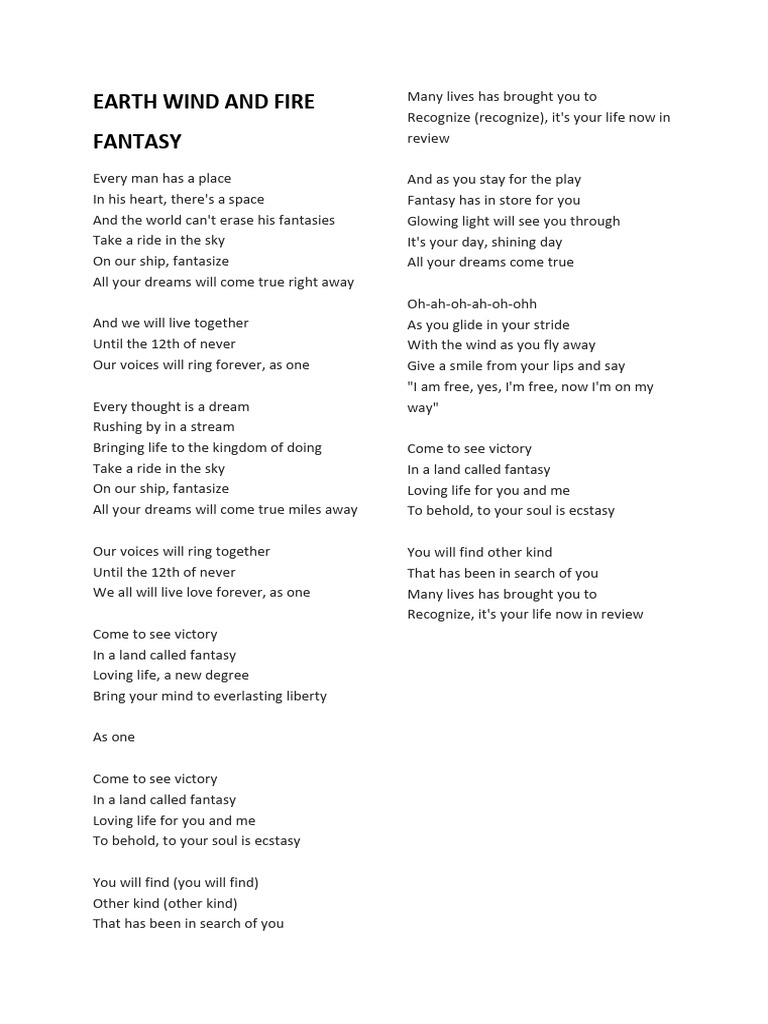 Earth Wind and Fire - Fantasy | PDF