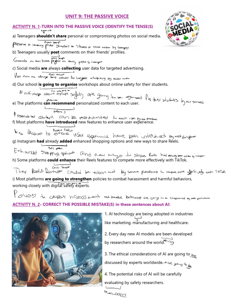 Se Editó: Passive Voice Worksheet | PDF | Artificial Intelligence ...