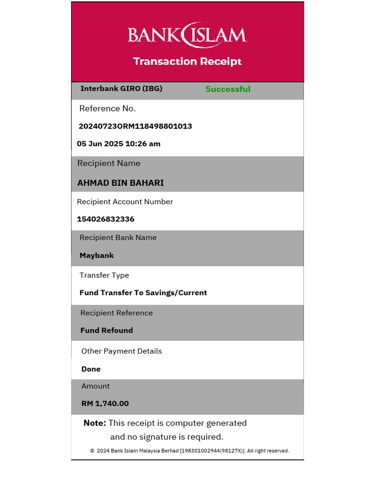 Transaction Receipt 220250605 092700 0000 | PDF