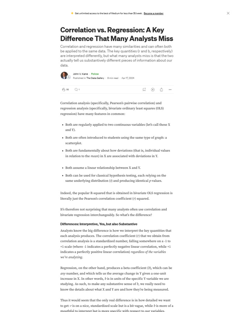 Correlation vs. Regression - A Key Difference That Many Analysts Miss ...