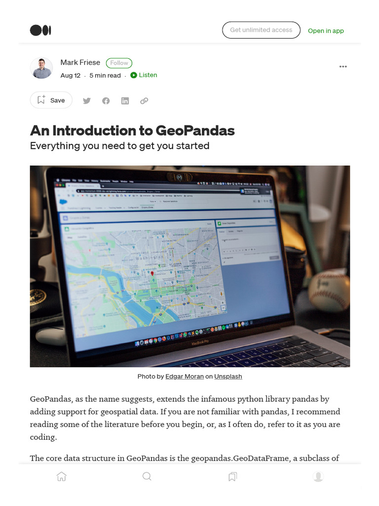 An Introduction To GeoPandas. Everything You Need To Get You Started - by Mark Friese - Aug ...