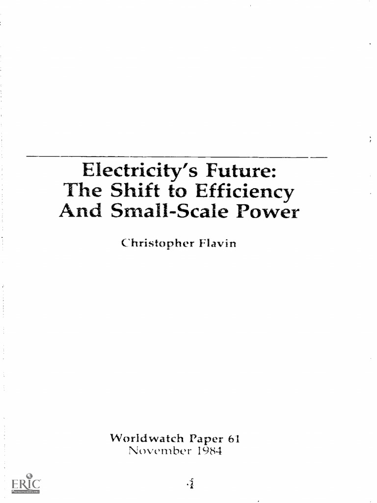 61 Electricitys Future - Shift To Efficiency and Small Scale Power - Christopher Flavin | PDF ...