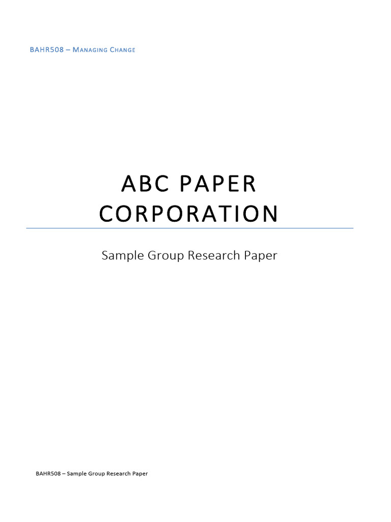 BAHR508 - Sample Group Research Paper | PDF