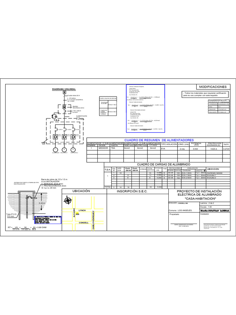 Modificaciones: Diagrama Unilineal | PDF | Electricidad | Ingenieria Eléctrica