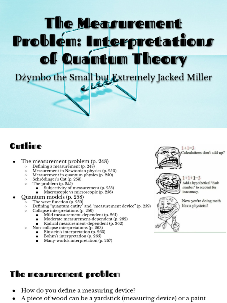 The Measurement Problem - Interpretations of Quantum Theory | PDF | Quantum Mechanics | Many ...