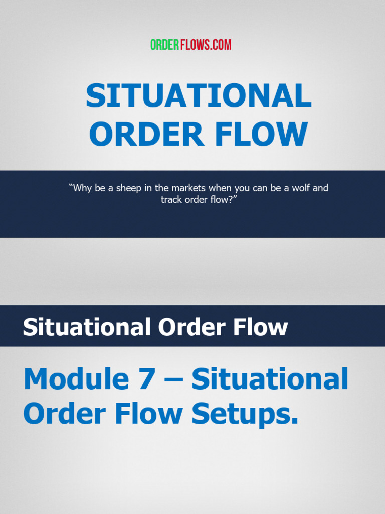 PDF Module 7 - Order Flow Price Pattern Setups | PDF | Investing | Futures Contract
