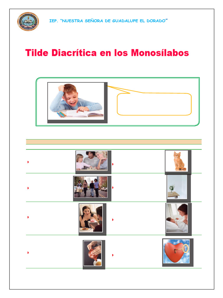 Tilde Diacrítica en Monosílabos | PDF | Adjetivo | Pronombre