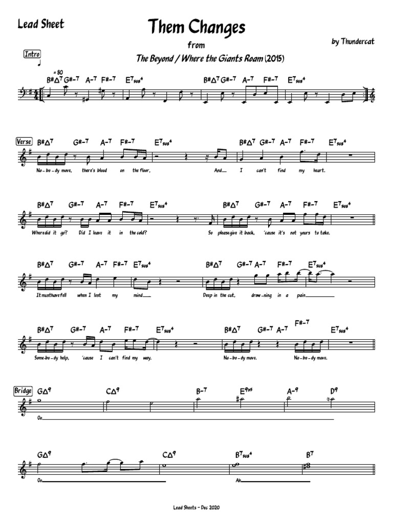 Them Changes Lead Sheet | PDF