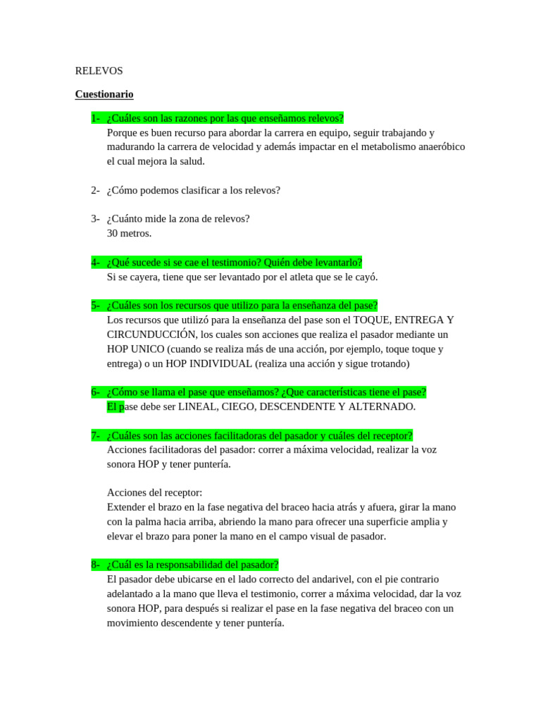 Practica N 10 Relevos | PDF | Corriendo