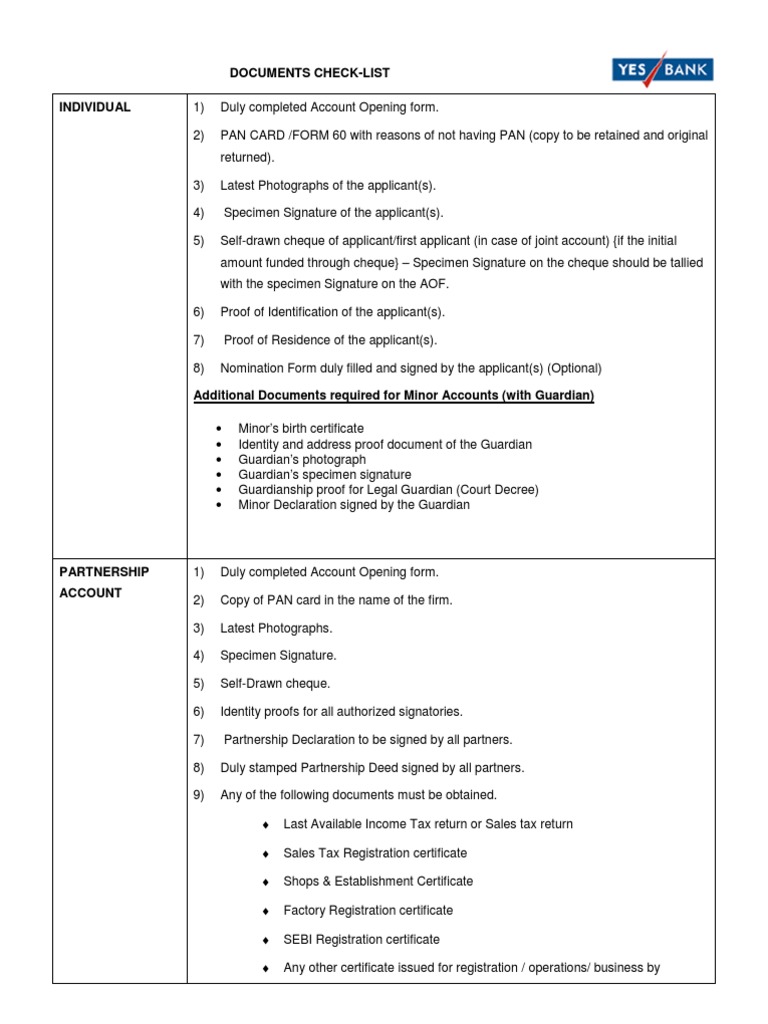 Documents Check-List | PDF | Cheque | Sole Proprietorship