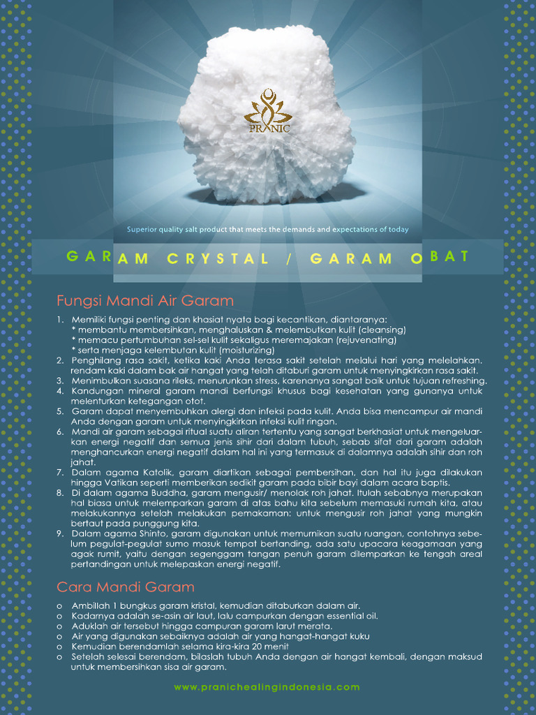 Product Knowledge Garam Crystal Spa | PDF