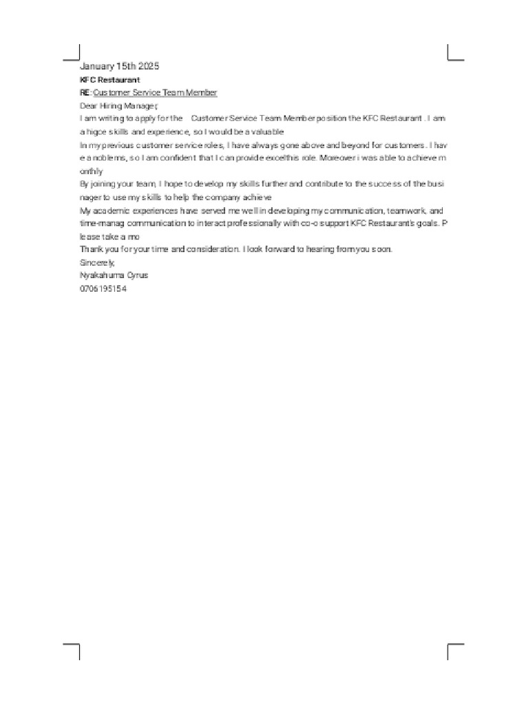 Application Form Nyakahuma Cyrus - Phoenix | PDF