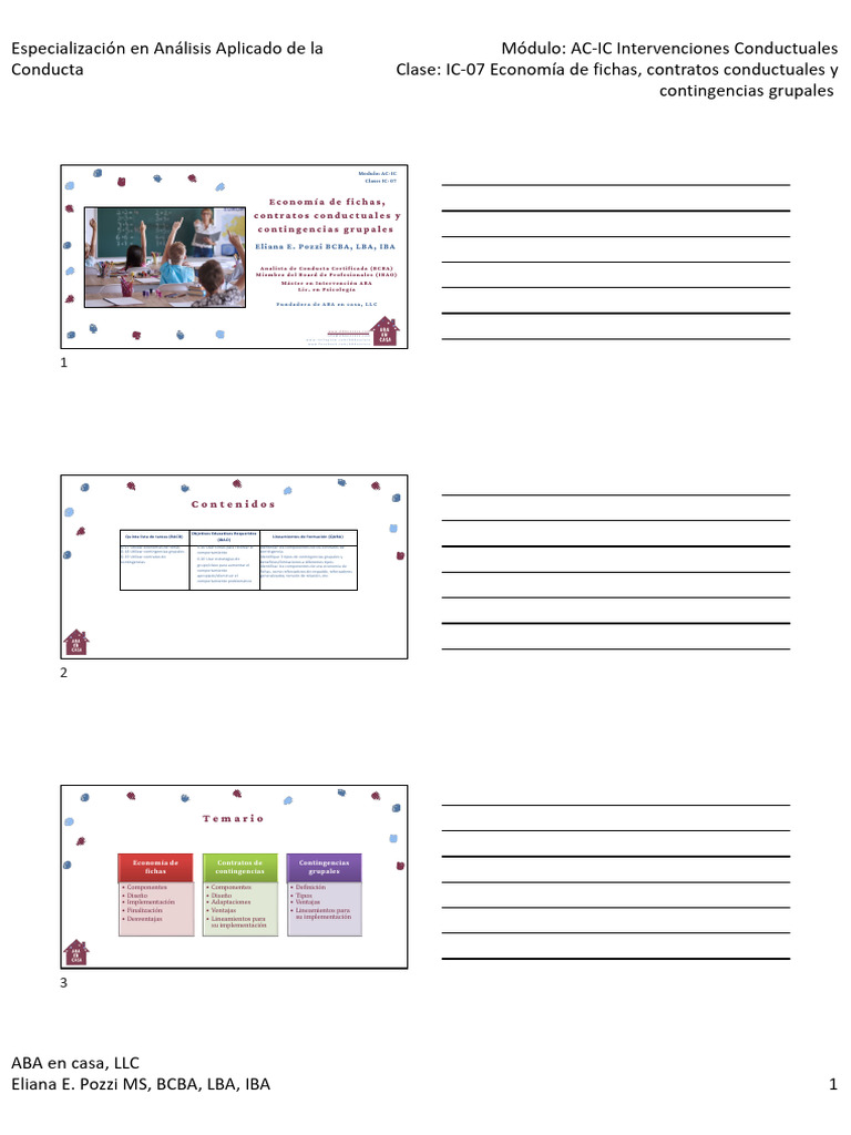 IC-07 Economía de Fichas, Contratos Conductuales y Contingencias ...