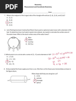 Geometry EOC Practice Test Solutions (Complete) | PDF | Tetrahedron | Area