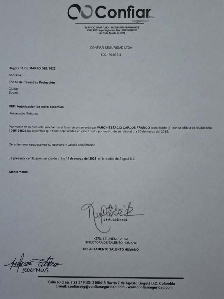 Autorización de Retiro | PDF