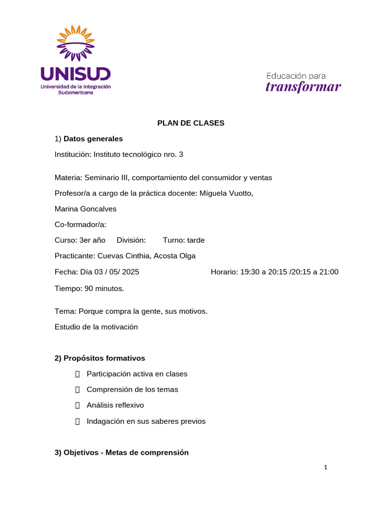 Plan de Micro Clases 2025A | PDF | Aprendizaje