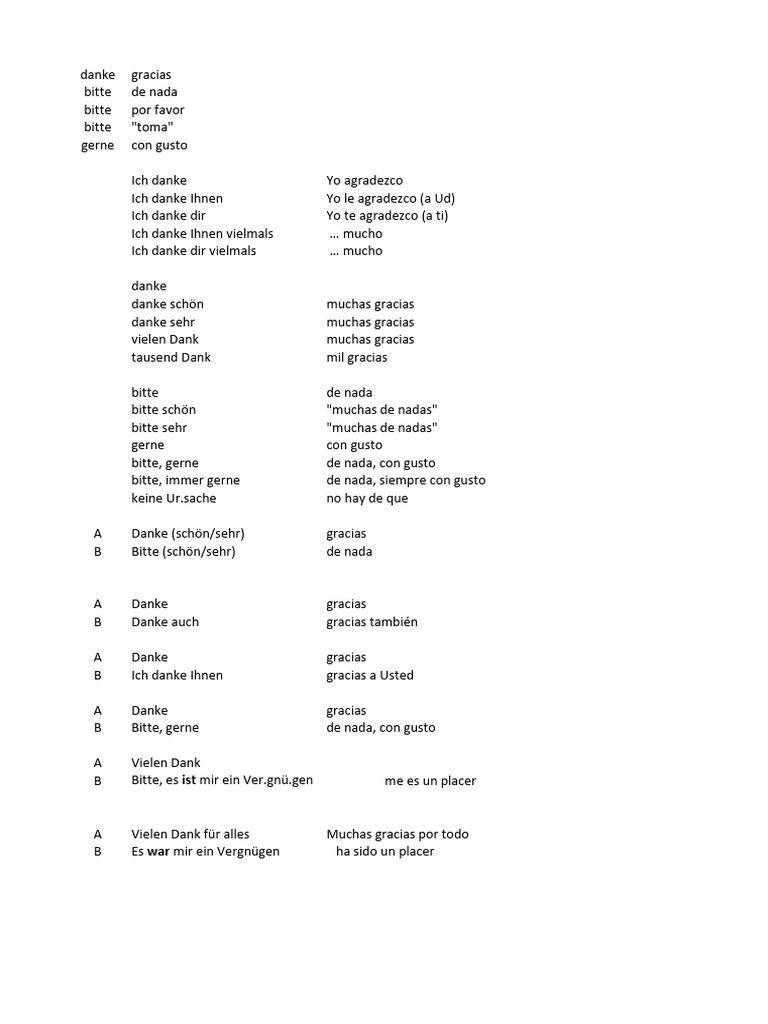 Danke Bitte Gerne | PDF