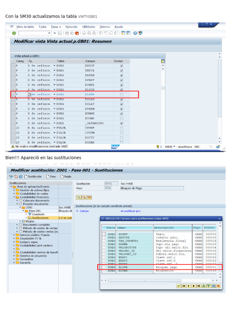 VWTYGB01 incluir escluir campos FI | PDF