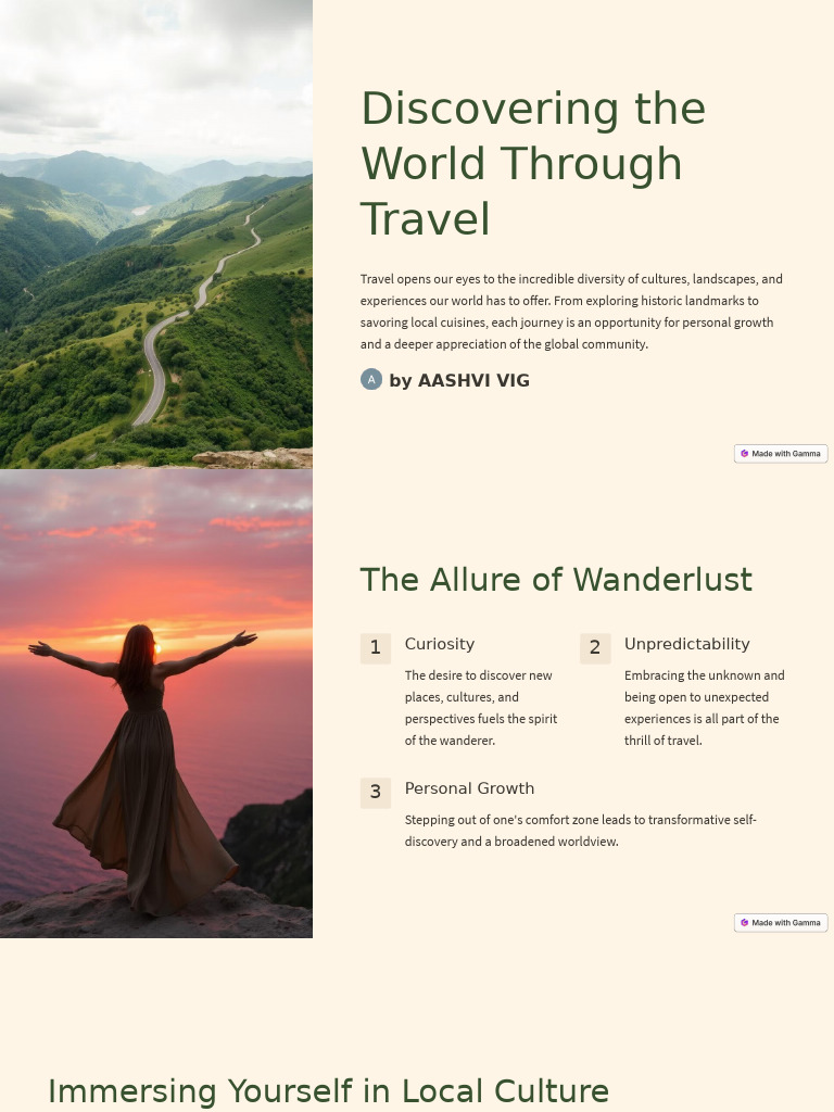 Discovering The World Through Travel | PDF